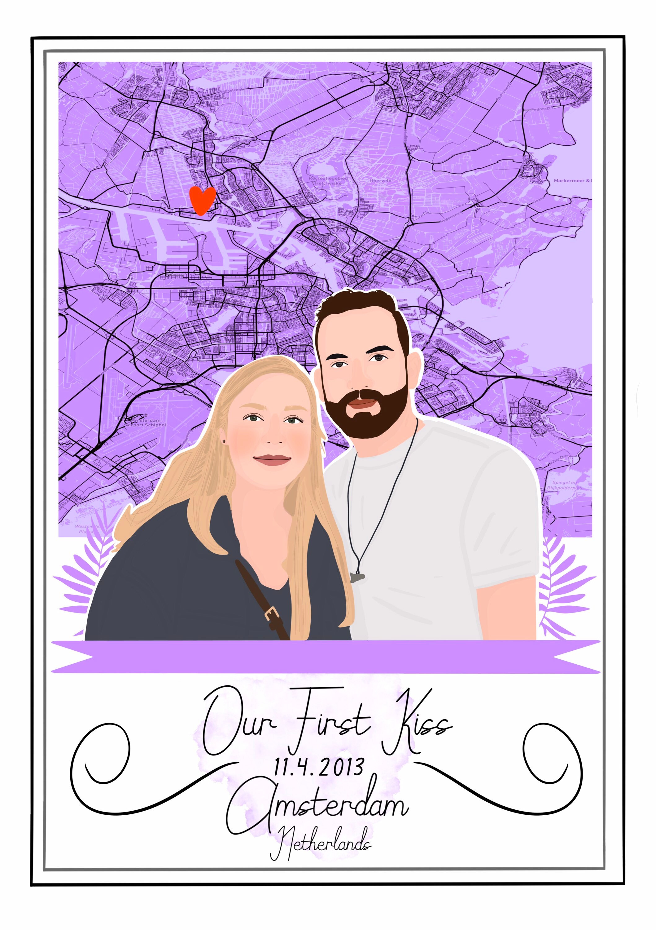 Custom Portrait on Map Custom City Map Personalized Map - Etsy