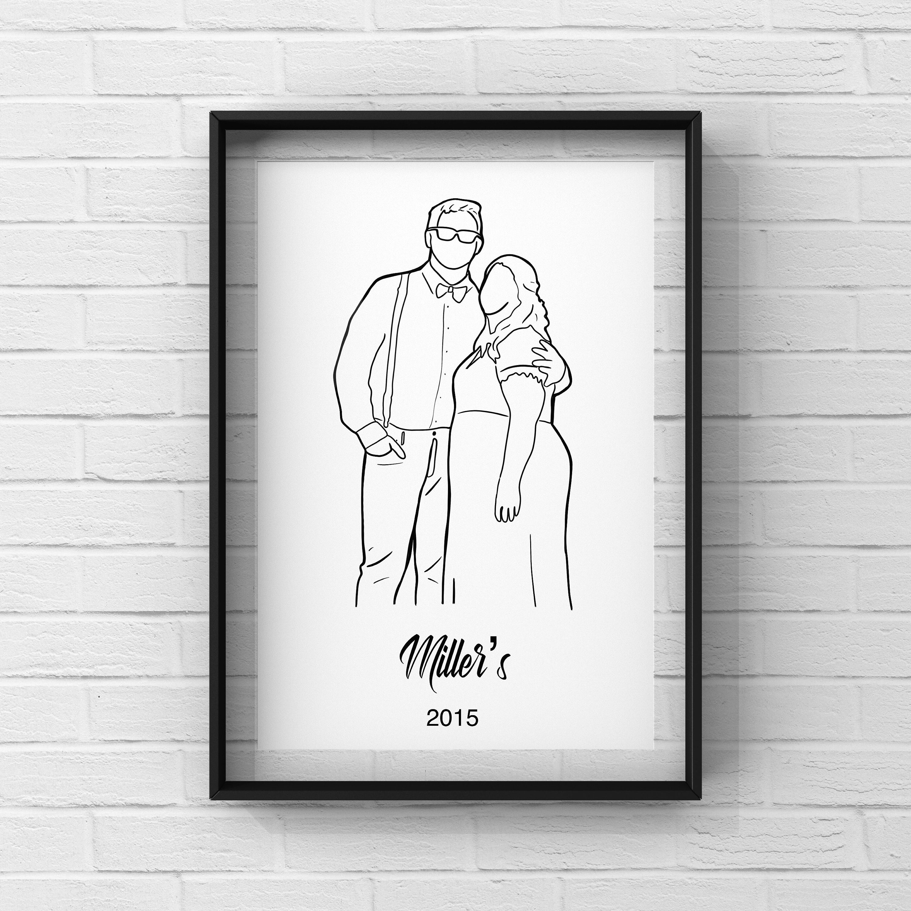 CUSTOM LINE DRAWING Custom Illustration Line Art Drawing | Etsy