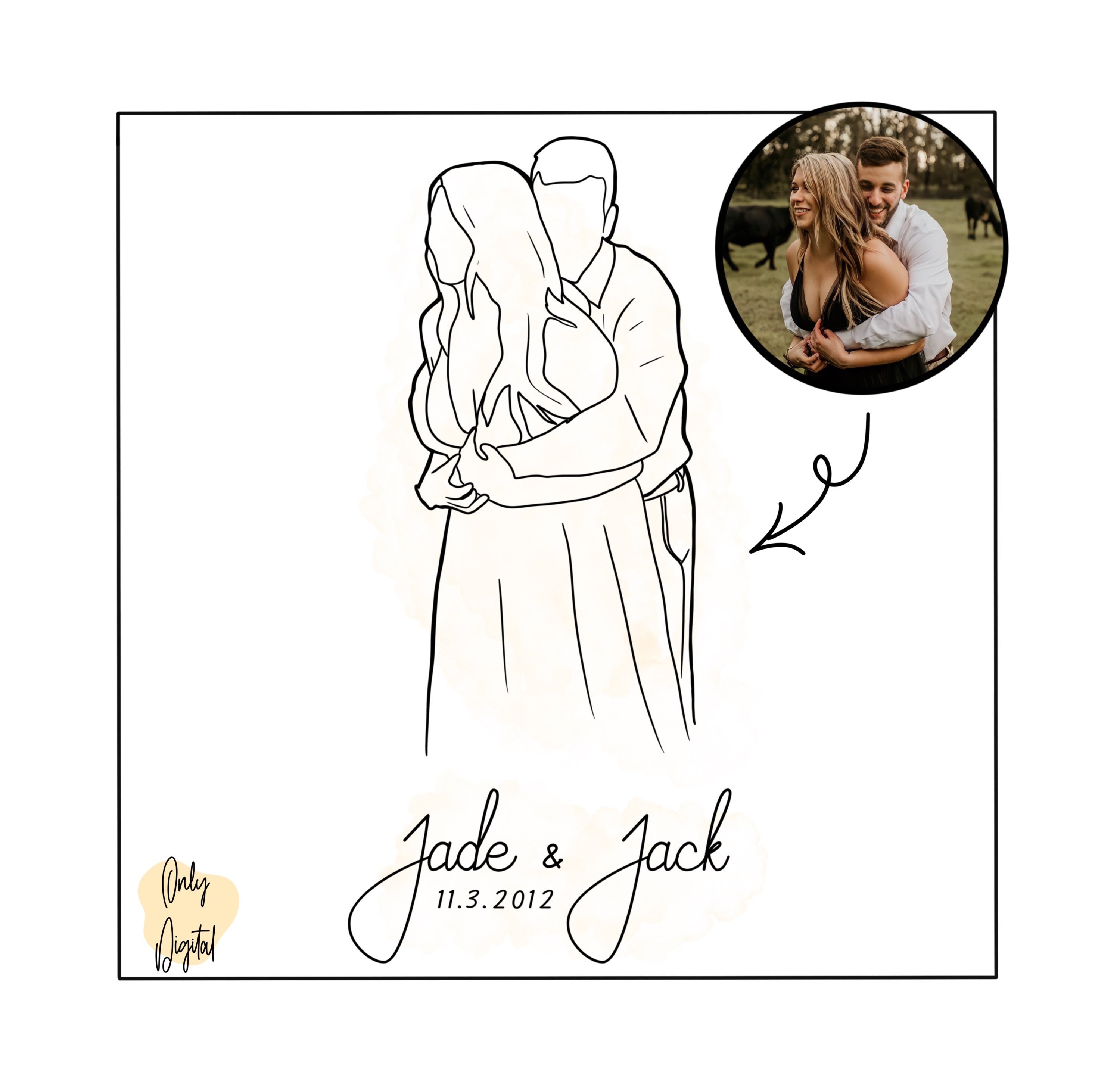 CUSTOM LINE DRAWING Custom Illustration Line Art Drawing | Etsy