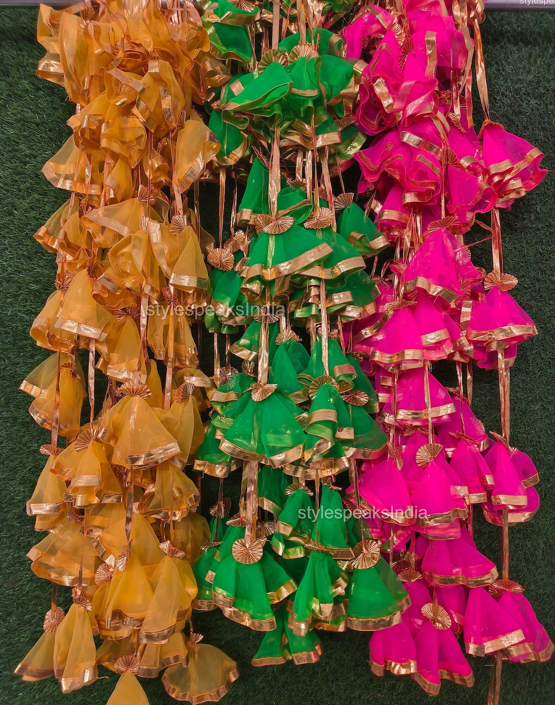 Haldi/ Mehndi Indian Wedding Gota Fabric Hanging Decor Muslim ...