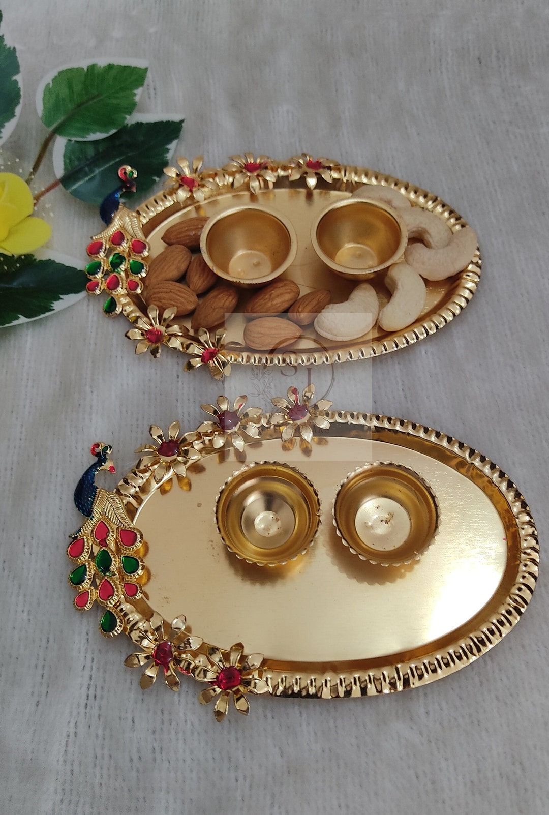 Haldi Kumkum Plate Wedding Favor Mehendihaldi Ceremony - Etsy