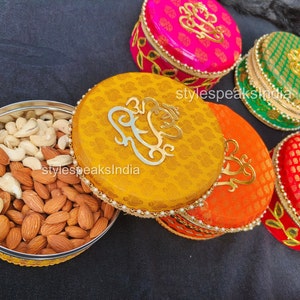 250 Gram Steel Ladoo Gift Box for Festive Fusion of Elegance, Holi, Eid ...