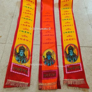 Divine Shree Ram Ji Printed Silk Scarf/stole/dupatta Hindu Religious ...
