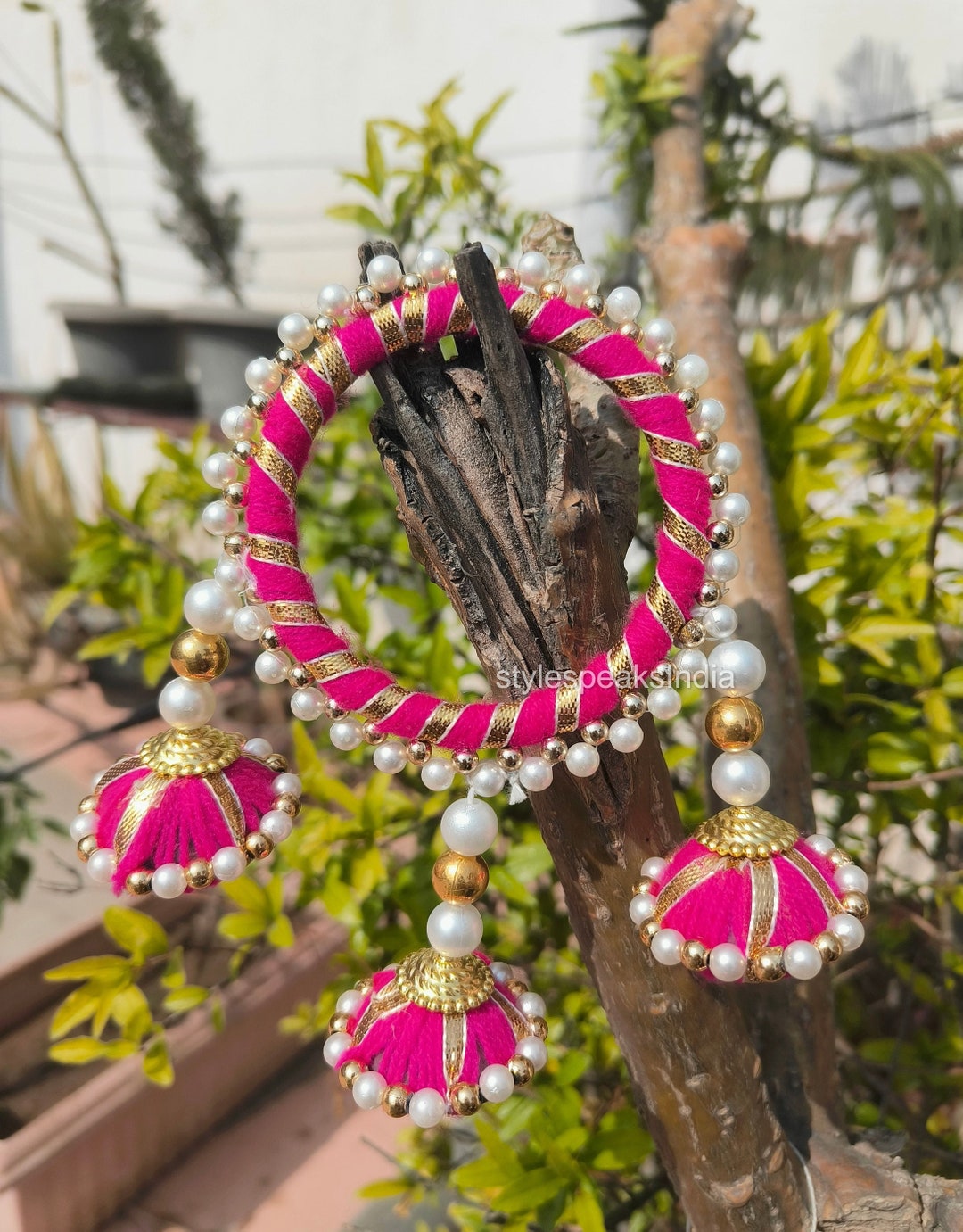 Silk Thread Jhumka Bangles Set Ideal for Wedding Favors, Mehndi Ganey Return Gifts, Holi, Eid ...