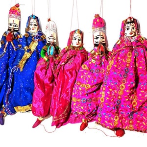Express Free Shipping Vintage Indian Toy Dancing Puppets, Traditional ...