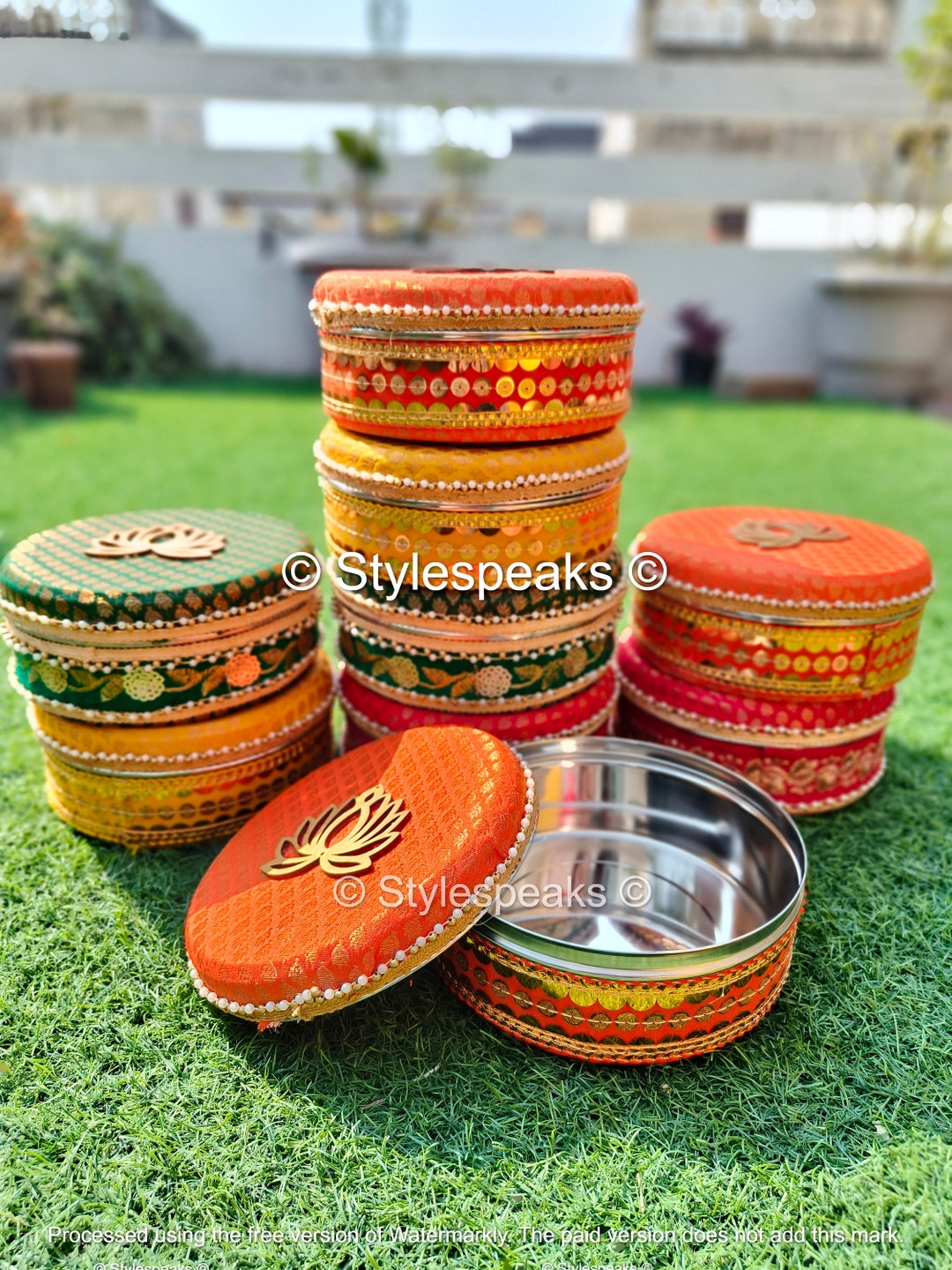 Holi Happiness 250g Steel Ladoo Box Desi Gift,mithai and More, Indian ...