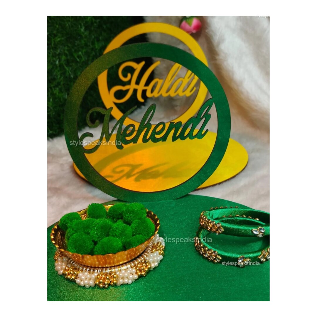 Combo of Haldi Mehndi Platter Haldi Thaali Tel Bhaan Platterhaldi ...