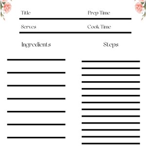 Printable Recipe Cards (pack of 5) - Etsy