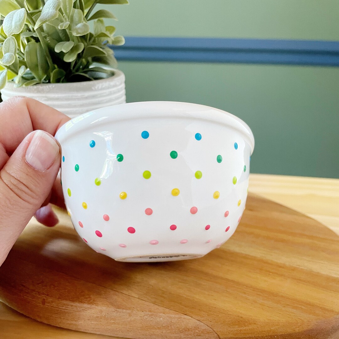 DOTTIE BOWL Rainbow Polka Dots Ceramic Decor Bowl Dish | Chippy Bits ...