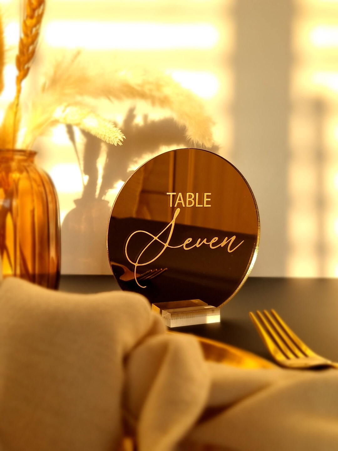 Luxury Gold Mirrored Table Acrylic Numbers | Wedding Table Numbers ...
