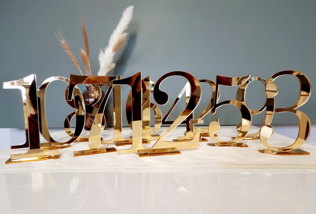 Acrylic Mirrored Table Acrylic Numbers | Wedding Table Numbers ...