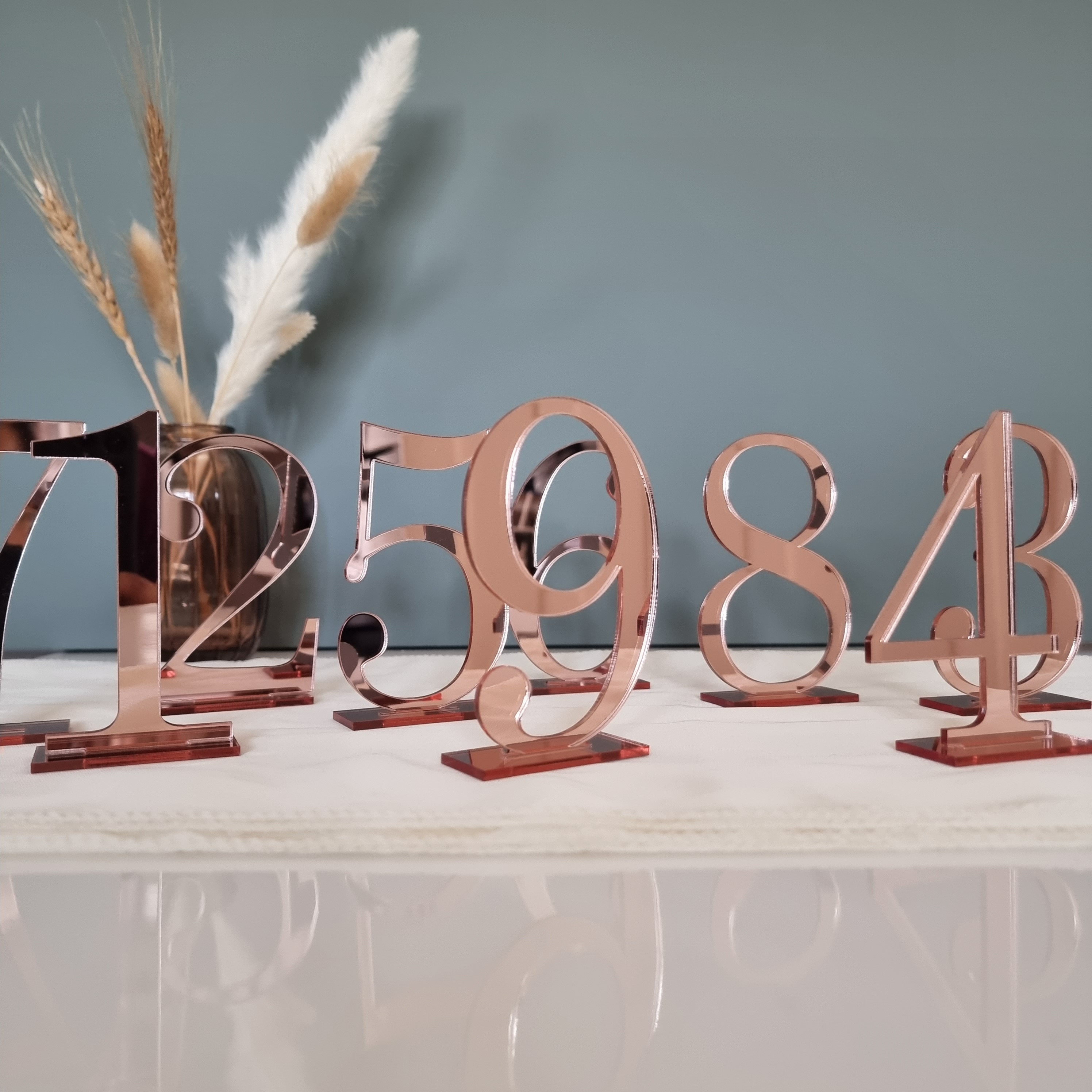 Acrylic Mirrored Table Acrylic Numbers Wedding Table Numbers - Etsy UK