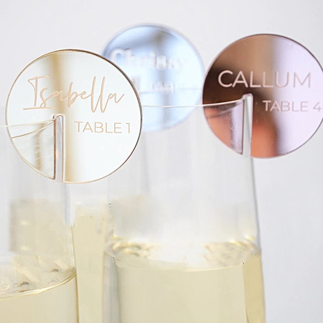 Personalized Acrylic Tags Wedding Name Place Cards With Table - Etsy UK