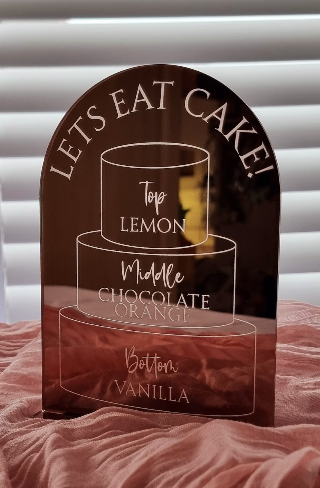 Let's Cake Signage Gold Mirror Acrylic Wedding Sign | Bar Menu ...