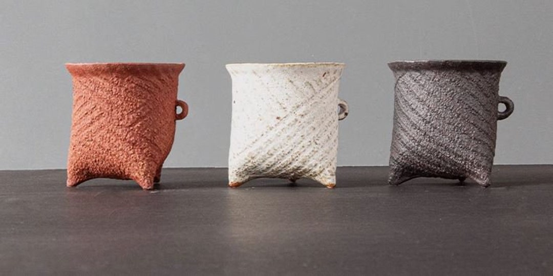 Three-legged Tea Tasting Cup, Clay Cup in Giapponese Style, Ceramic Tea ...