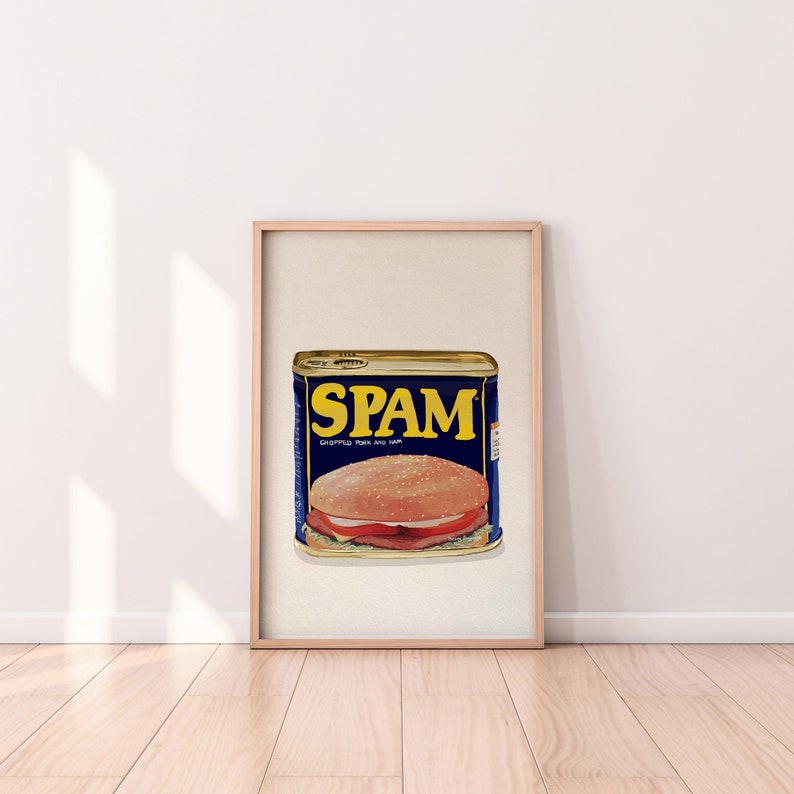 Spam Art - Classic Retro Illustration Ideal Art Print for Kitchen or ...