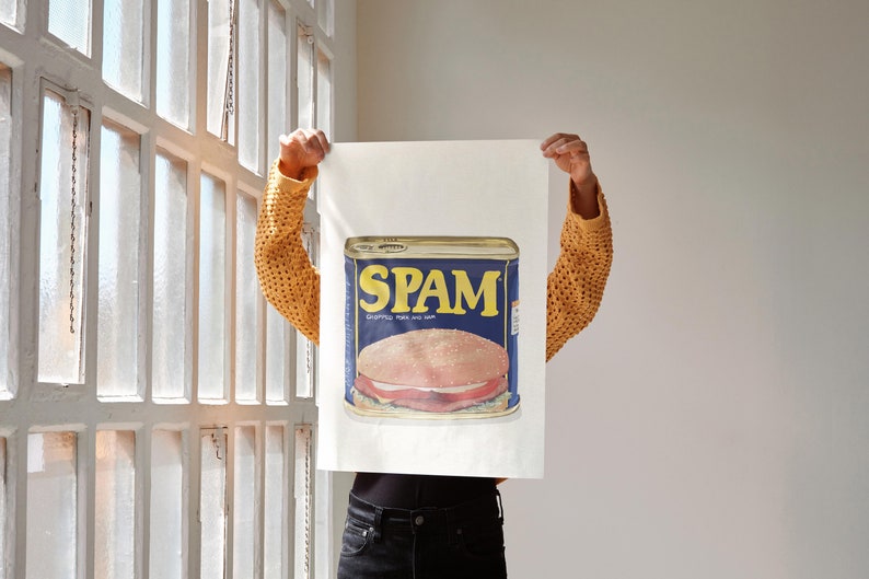 Spam Art - Classic Retro Illustration Ideal Art Print for Kitchen or ...