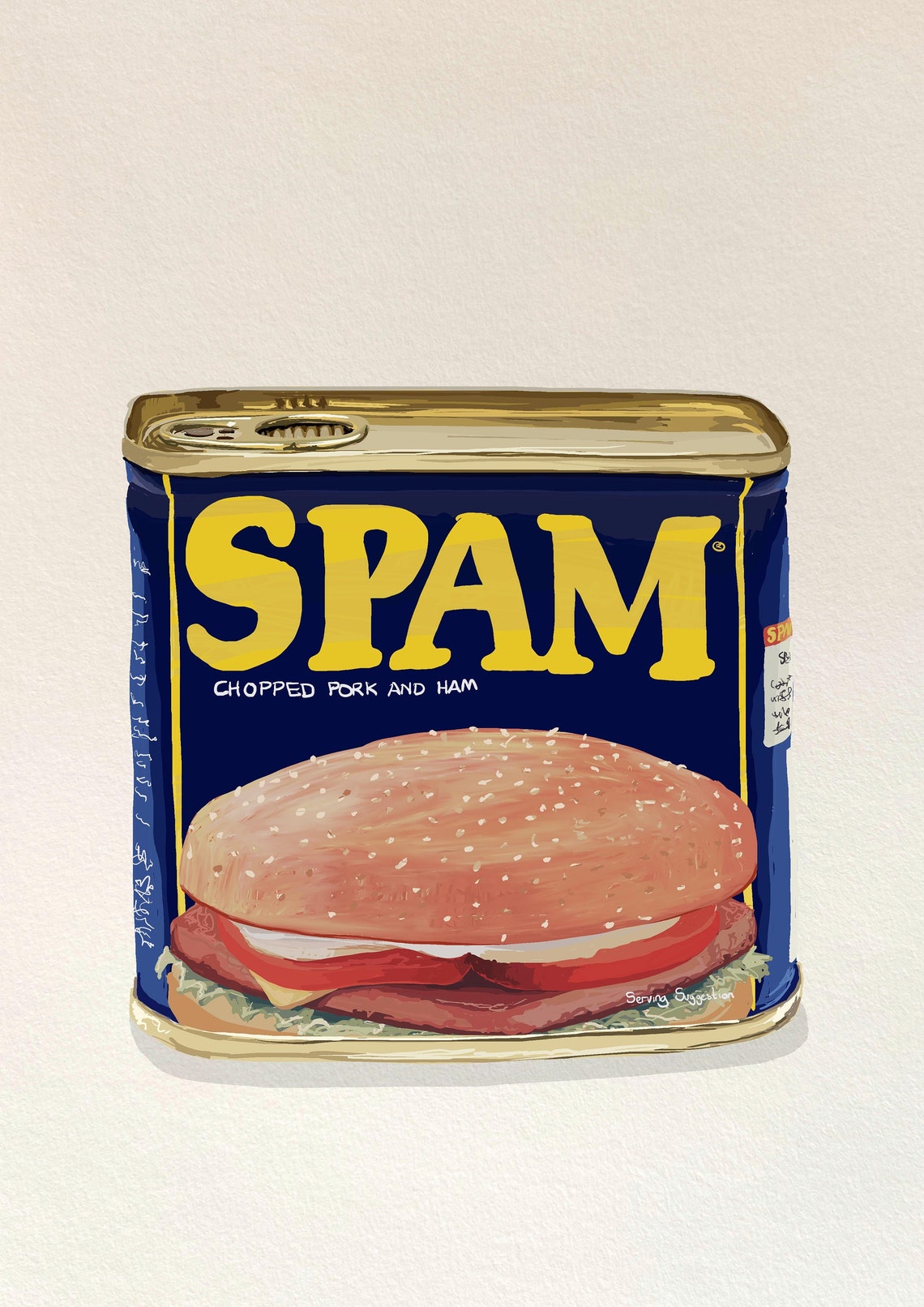 Spam Art - Classic Retro Illustration Ideal Art Print for Kitchen or ...