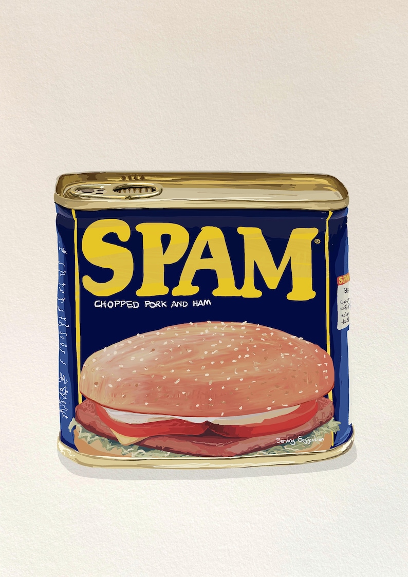 Spam Art - Classic Retro Illustration Ideal Art Print for Kitchen or ...