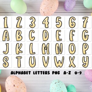Easter Alphabet Letters PNG Bundle, Sublimation Alpha Set , Bunny ...