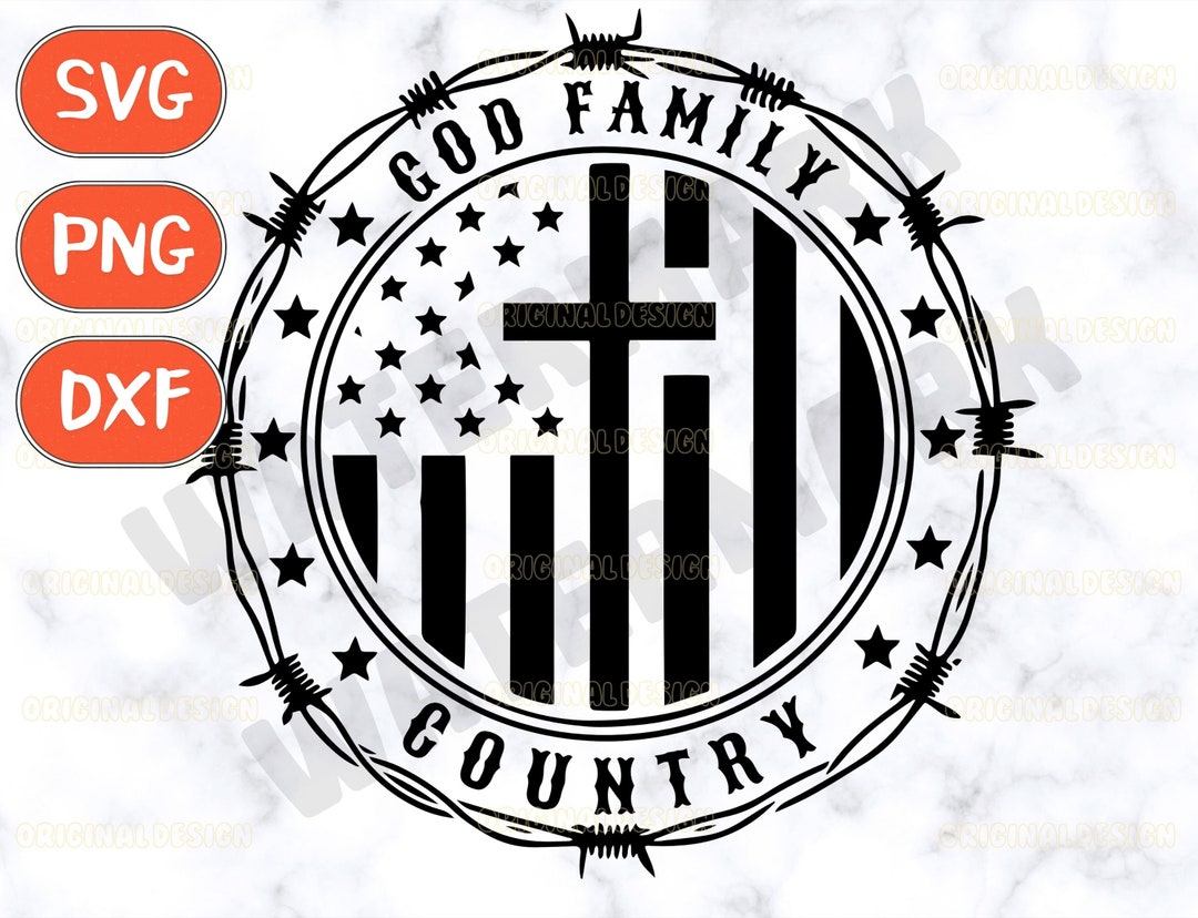 God Family Country SVG, Patriotic Christian Png, Faith and Nation ...