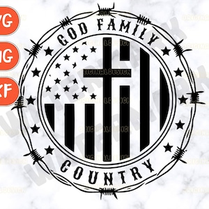 God Family Country SVG, Patriotic Christian Png, Faith and Nation ...