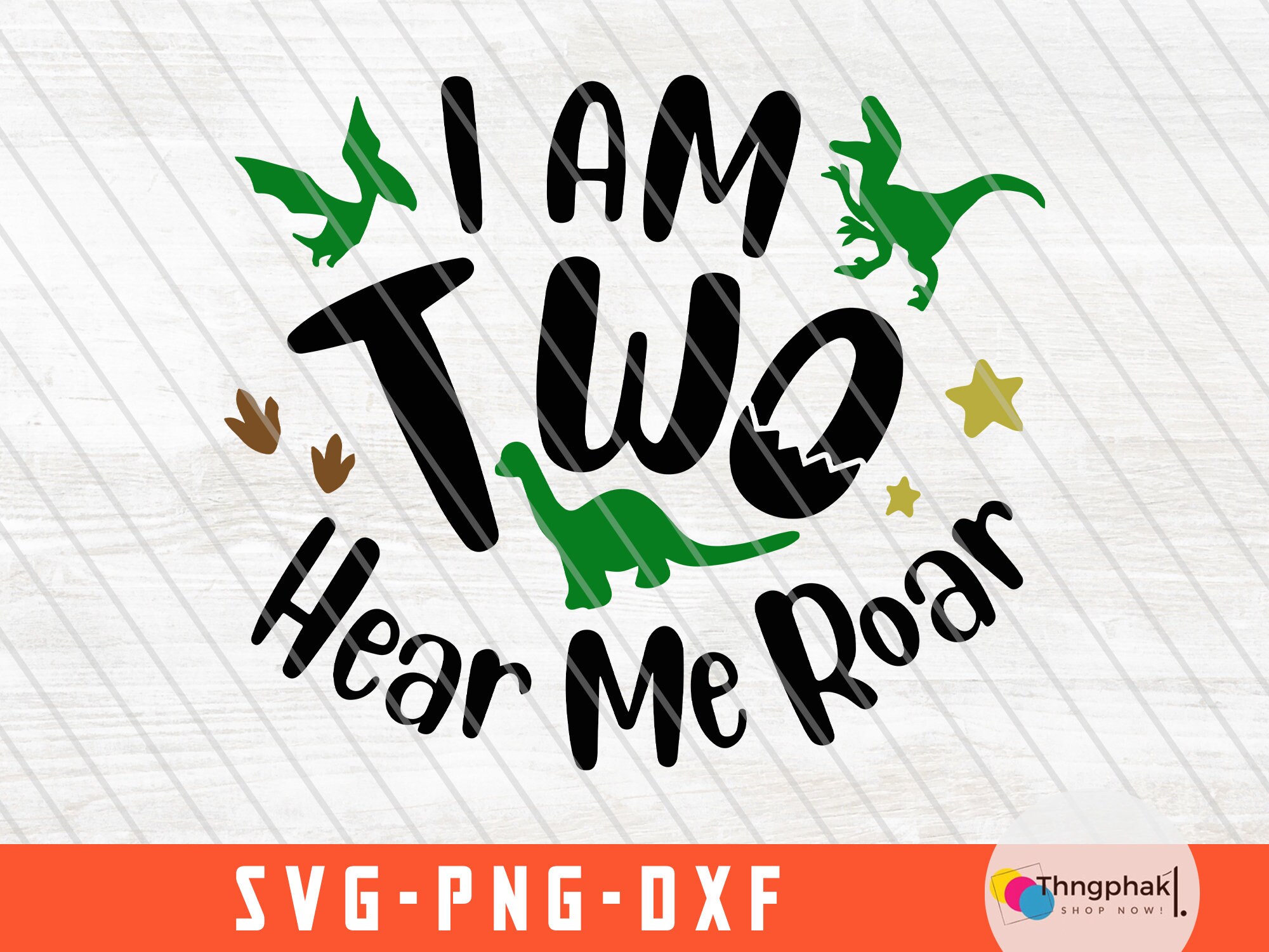 2nd Birthday Kids Svg, Second Birthday Saurus Svg, I Am Two Hear Me ...