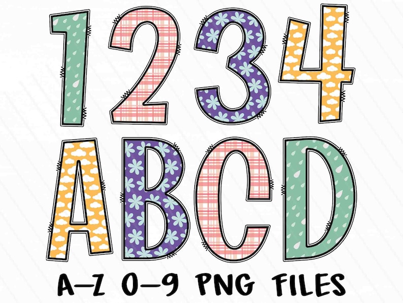 Summer Sublimation Design Png Font Numbers & Accessories Png - Etsy