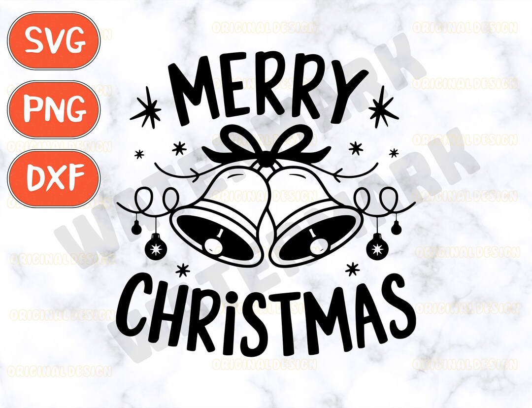Merry Christmas Svg, Christmas Bell Svg, Holiday Bell Cut File, Xmas ...