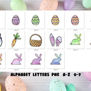 Easter Alphabet Letters PNG Bundle, Sublimation Alpha Set , Bunny ...