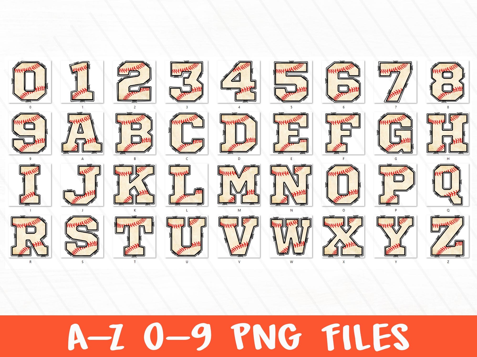 Baseball Alphabet Letters PNG Bundle Baseball Sublimation - Etsy