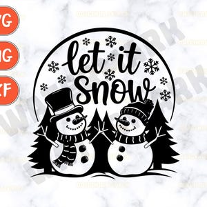 Let It Snow Svg, Merry Christmas Snowman Svg, Christmas Snowman Svg ...