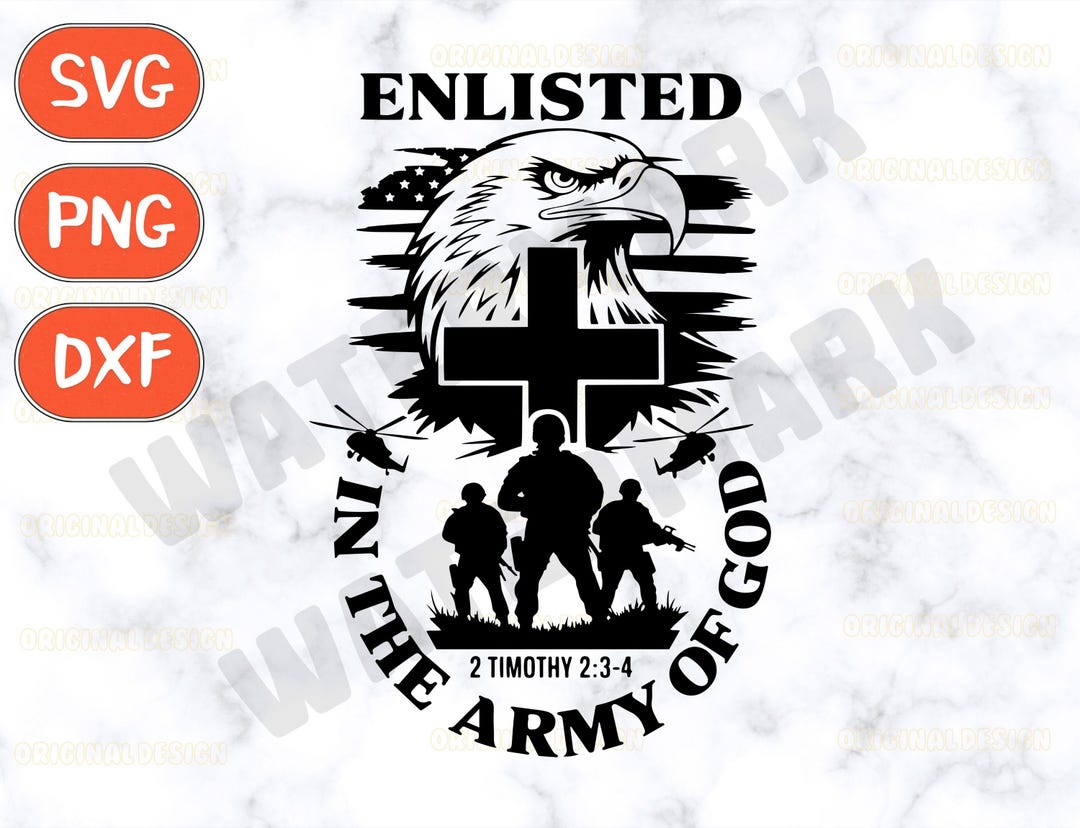 Enlisted in the Army God Svg, Christian Faith Cross Svg, Christian ...