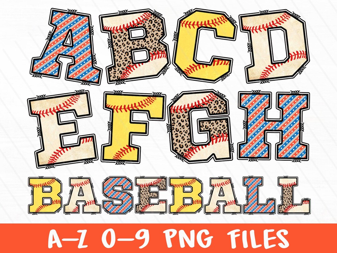 Baseball Alphabet Letters PNG Bundle Baseball Sublimation - Etsy