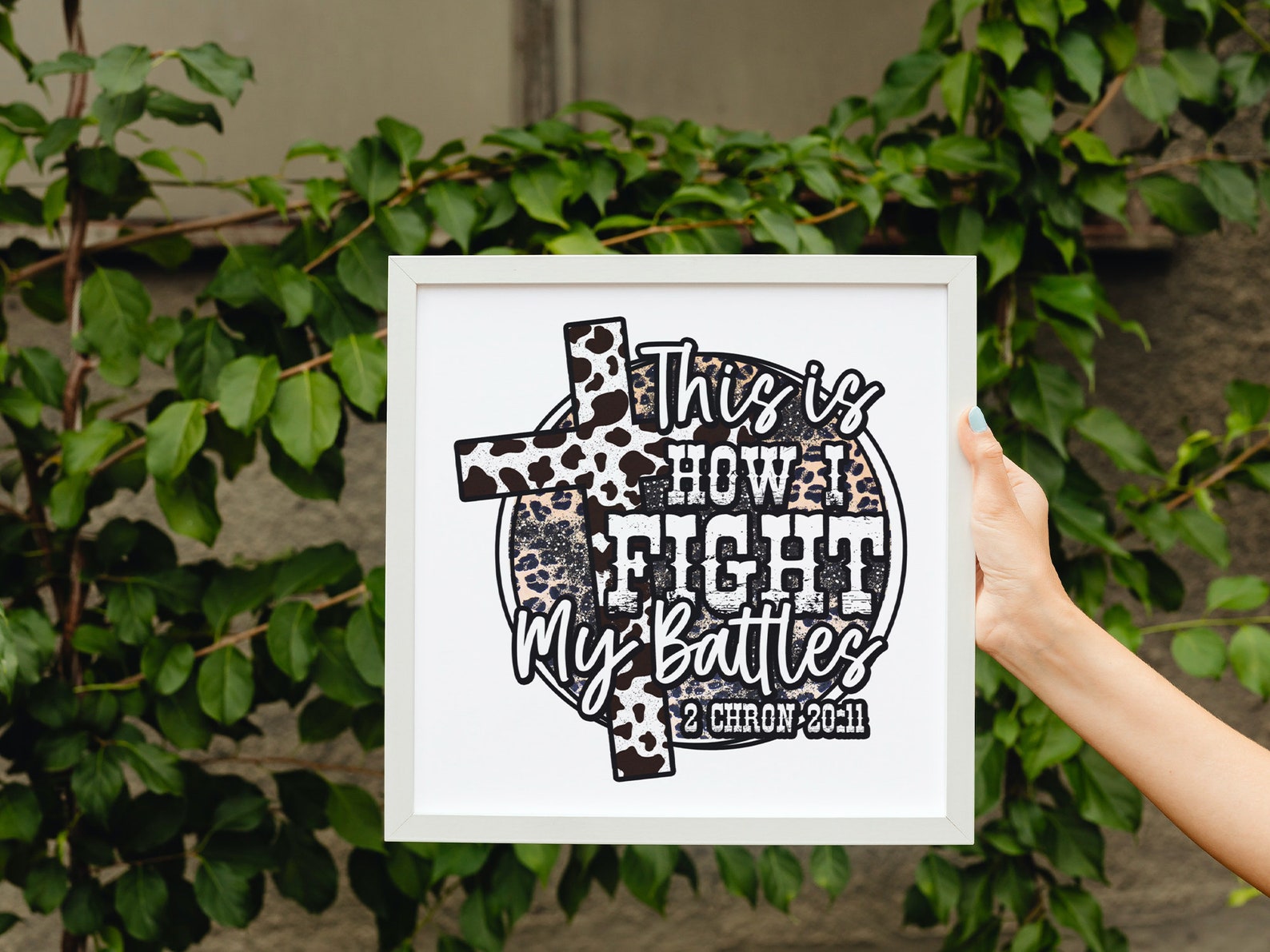 Cowhide Serape Western Png Cross Png This is How I Fight - Etsy