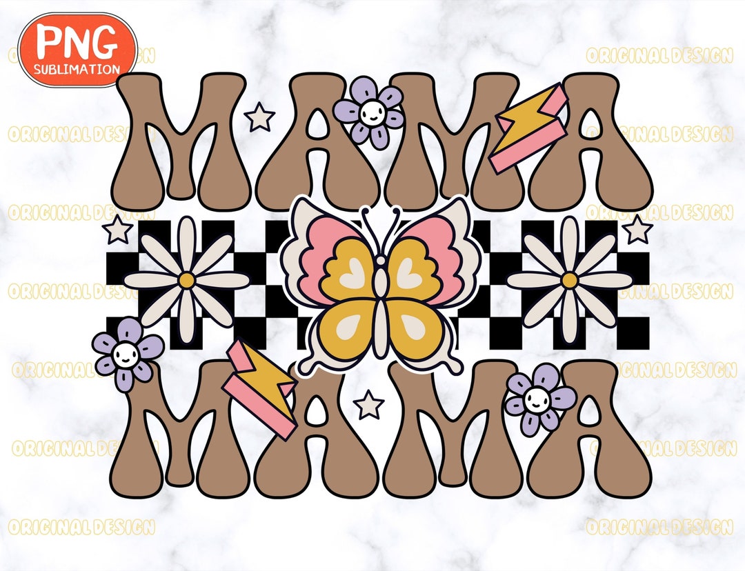 Retro Checkered Mama Png Mom Life Png Cool Mom Png Checkered Mom Png ...