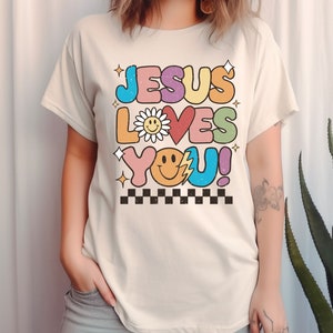 Jesus Loves You Groovy Png, Faith Png, Religious Sublimation, Christian ...