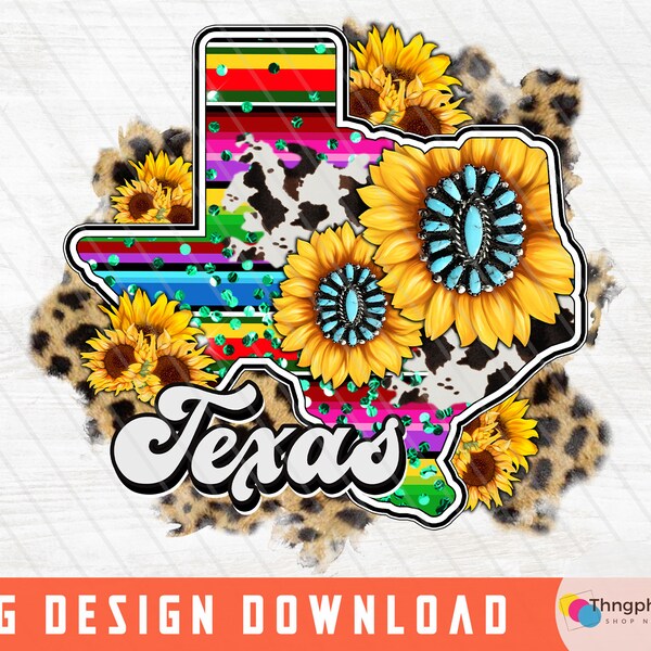 Texas Serape With Tie Dye Sunflower Png - Etsy