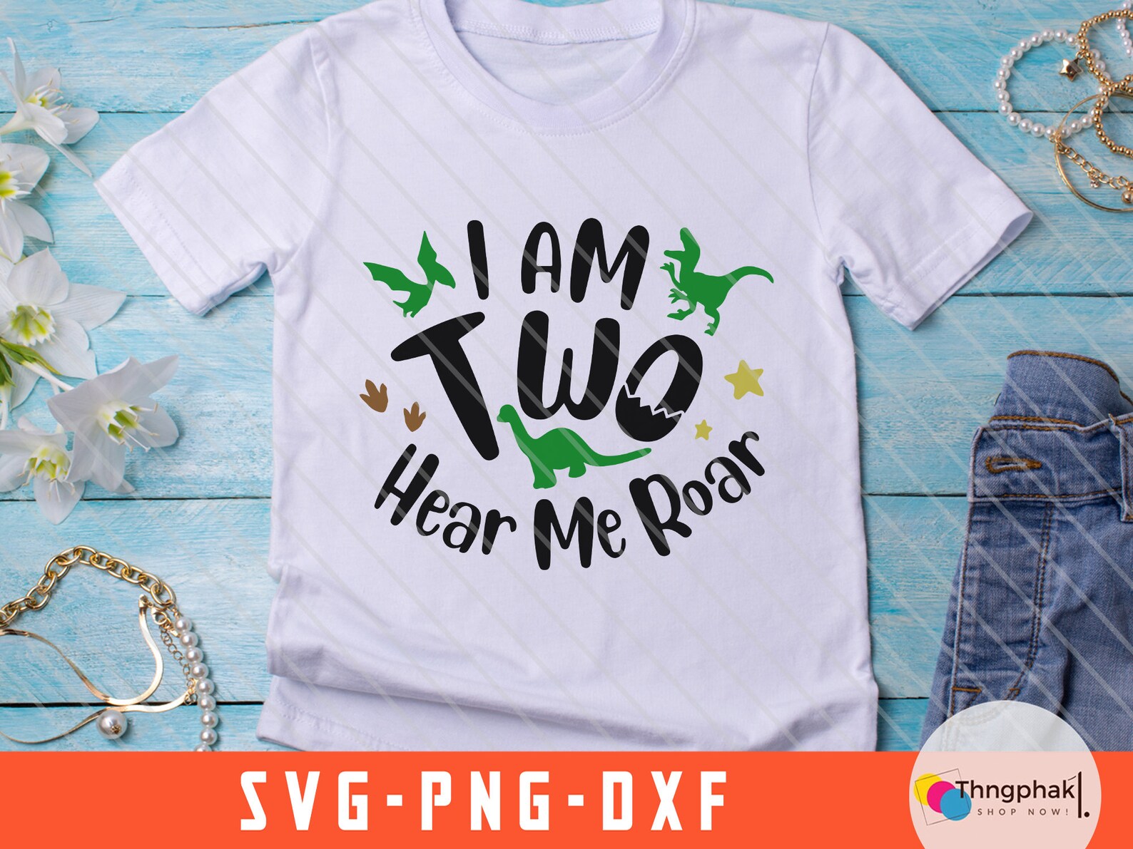 2nd Birthday Kids Svg, Second Birthday Saurus Svg, I Am Two Hear Me ...