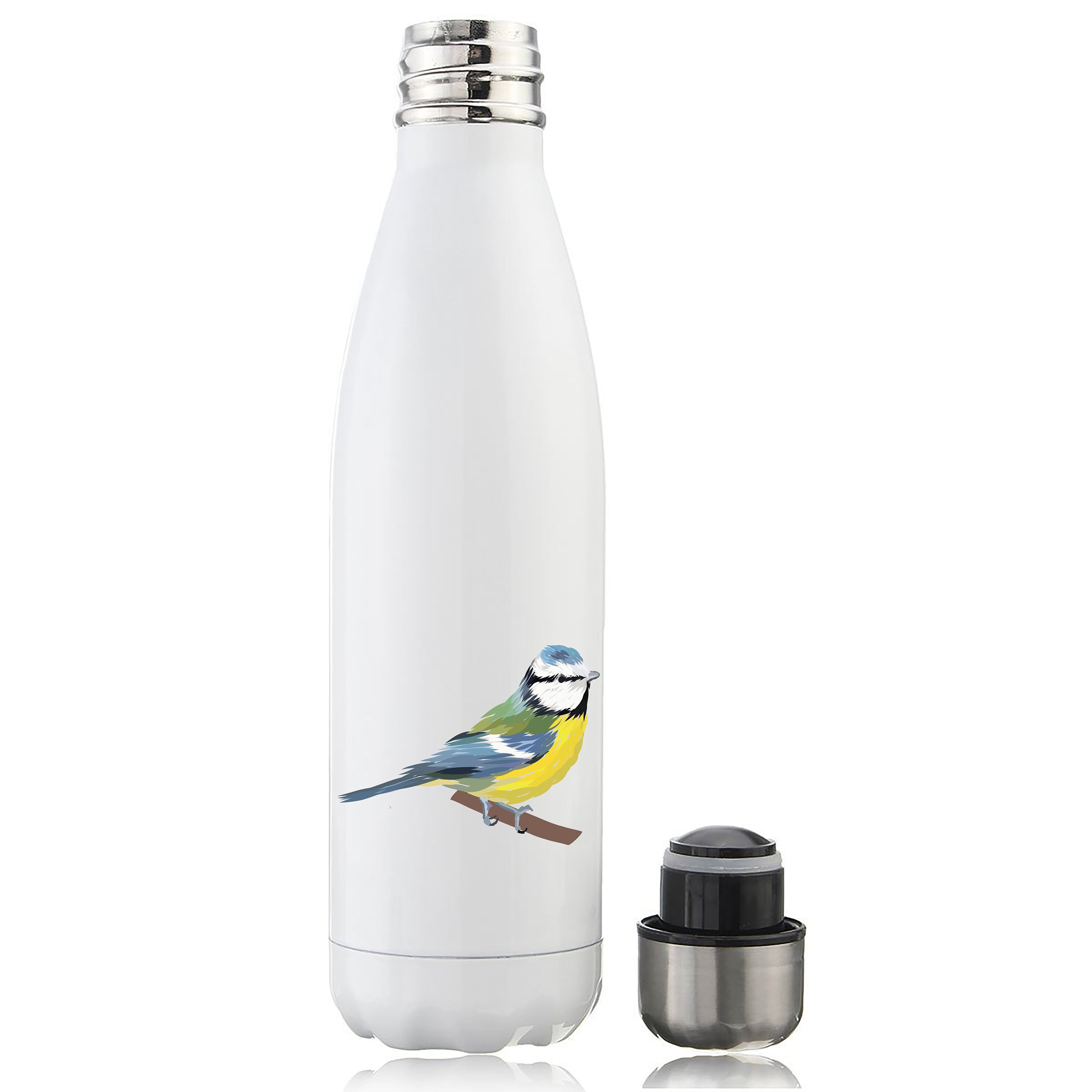 Blue Tit Flask, Blue Tit Water Bottle, Bird Flask, Nature Flask, Hand ...