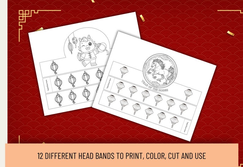 2026 Lunar New Year Paper Crown Hats, Year of the Horse Paper Crown ...