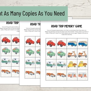 Road Trip Memory Game for Kids Transportation Printable - Etsy