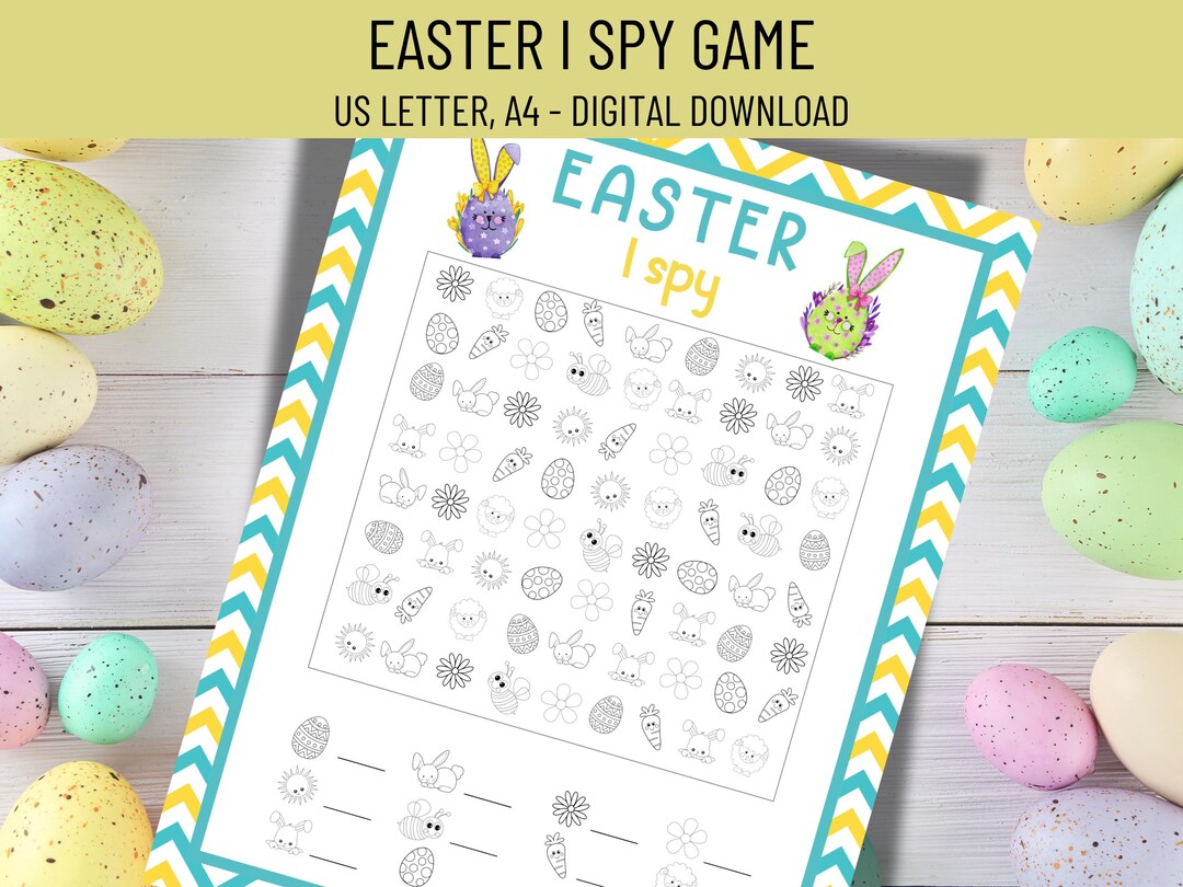 Easter I Spy Game, I Spy Easter Printable Game, Counting Activity Page ...
