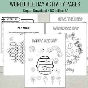 World Bee Day Printable Activity Pages, Bee Day Coloring Pages for Kids ...