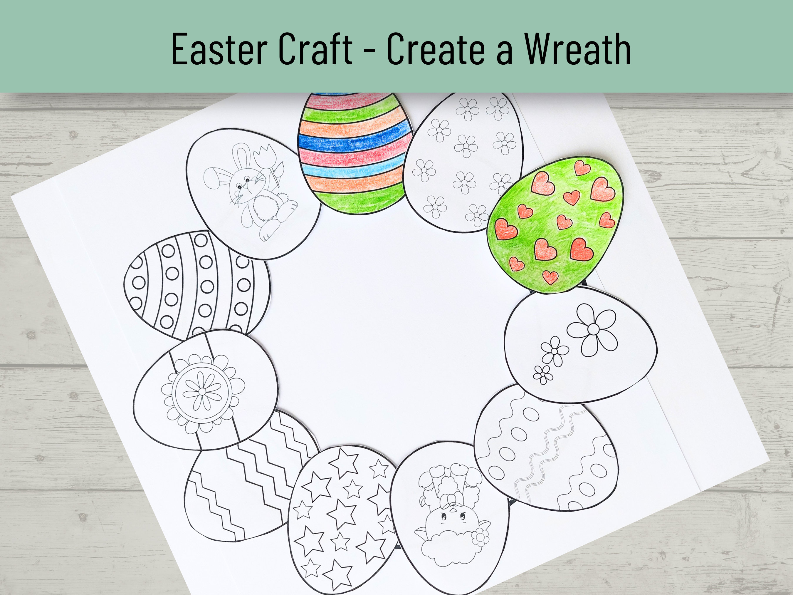 Easter Egg Craft for Kids Printable, Easter Coloring Crafts, Easter Egg ...