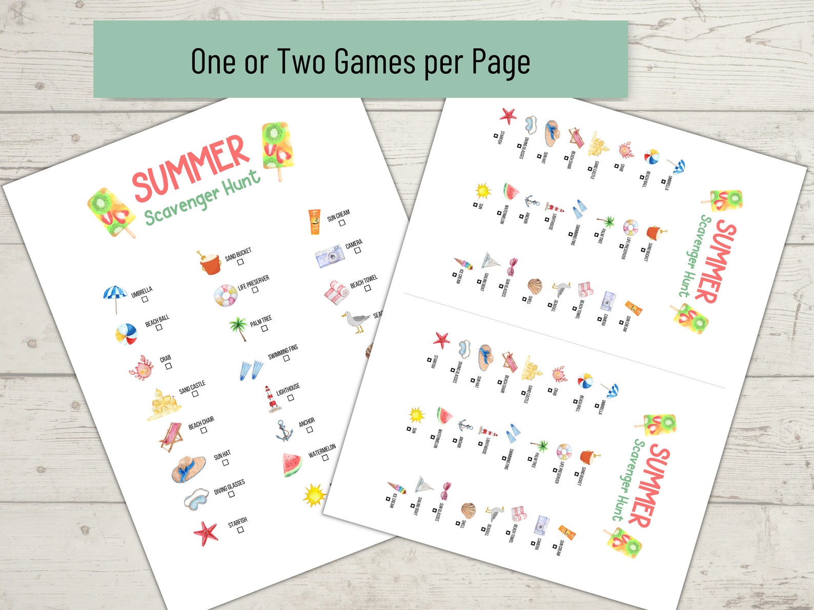 Summer Scavenger Hunt Game, Printable Summer Games for Kids, Summer ...
