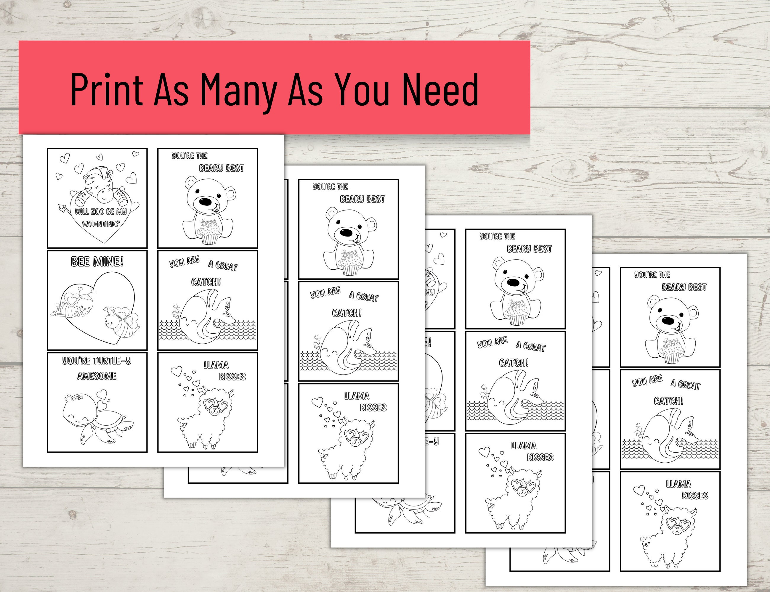 Valentine's Day Coloring Cards, Printable Valentines Classroom Exchange ...