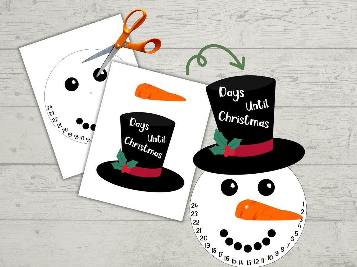 Snowman Christmas Countdown Printable, Countdown to Christmas ...