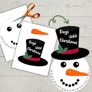 Snowman Christmas Countdown Printable, Countdown to Christmas ...