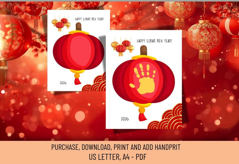 2026 Lunar New Year Handprint Craft Bundle, Chinese New Year Handprint ...